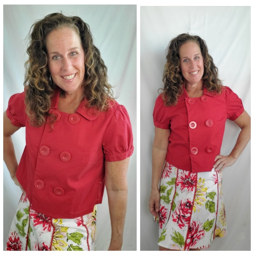 The Limited Vintage Early 2000s Nautical Red Blouse - Gem
